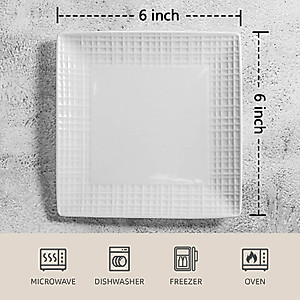 Wareland Refined Crisscross Appetizer Plates Set of 6 & 10.5 inch 2 Pieces Embossed Dinner Plates