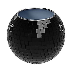 Sling and Stone Disco Ball Planter - Disco Ball Hanging Planter - Disco Ball Plant Hanger - Disco Ball Room Decor - Black Mirrored Exterior