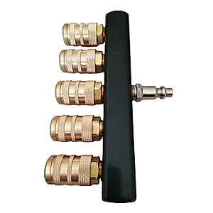 Zeluga 22-140 5-Way Industrial Style Bar Air Manifold with Brass 5 Coupler