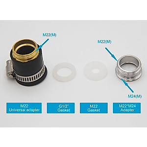 IEUYO Brass Faucet Diverter Valve with Aerator for Kitchen/Bathroom/Shower - 1/4" OD Barb Compression Fitting with Adapters