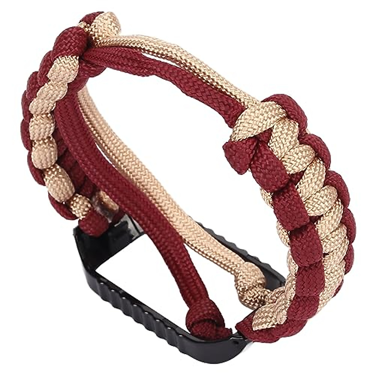 DAUZ Braided Nylon Watch Strap, Stylish 2 in 1 Watch Protective Case for Redmi Band 2 Smart Watch for Men Women (Red And Gold)