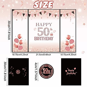 Naozinebi Rose Gold 50th Birthday Guest Book Alternative 50 Years Old Signature Guest Book Happy 50th Birthday Signature Certificate Great 50th Birthday Gifts 50th Birthday Party Supplies for Women