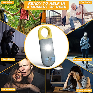 Reepos Personal Safety Alarm - 130dB Siren Whistle with SOS LED Strobe Light - Keychain Alarm for Women, Kids, Elderly