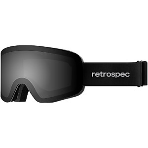 Retrospec Flume Ski Goggles for Men and Women UV Protection, Over Glasses Anti-Fog, Scratch Resistant Snow Goggles for Skiing and Snowboarding