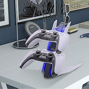 PS5 Controller Charger, Playstation 5 Controller Charging Station with LED Light and Charger Cable