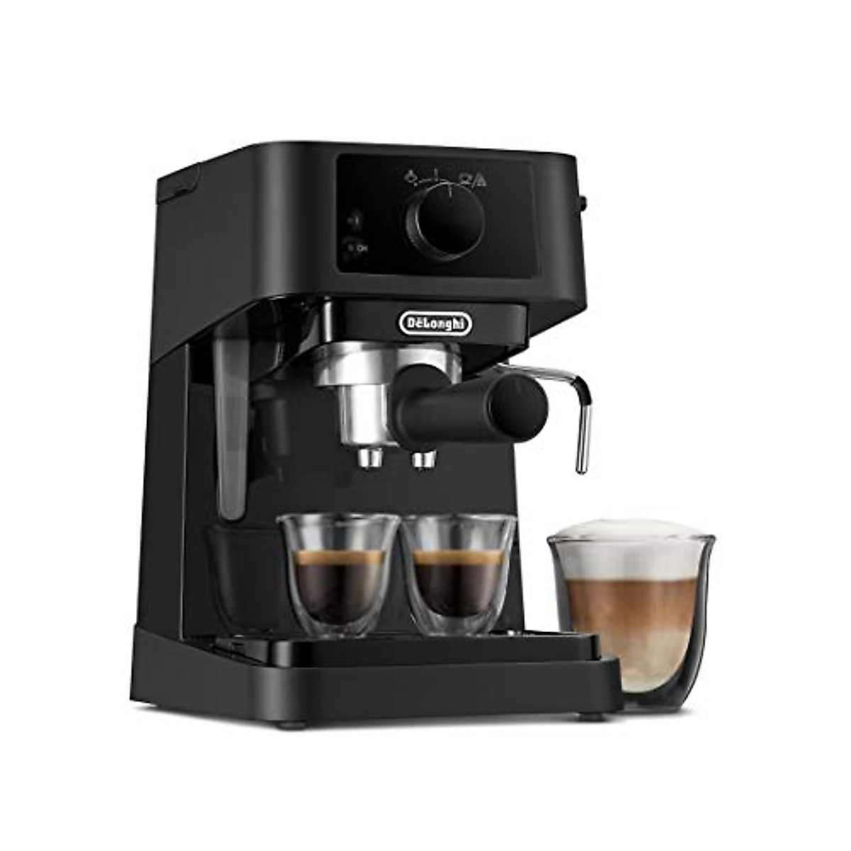 De'Longhi Stilosa EC230.BK, Traditional Barista Pump Espresso Machine, Espresso and Cappuccino, 2 cups, Black