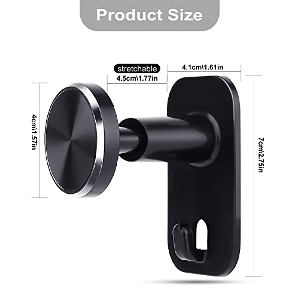 WALLFID 2 PCS Retractable Headphone Stand,Sticky Headset Hanger Adhesive Headphone Holder Hook Mount,for All Headsets,Earphone Clamp for AirPods Max/Beats/Sony/Sennheiser Music Headphones
