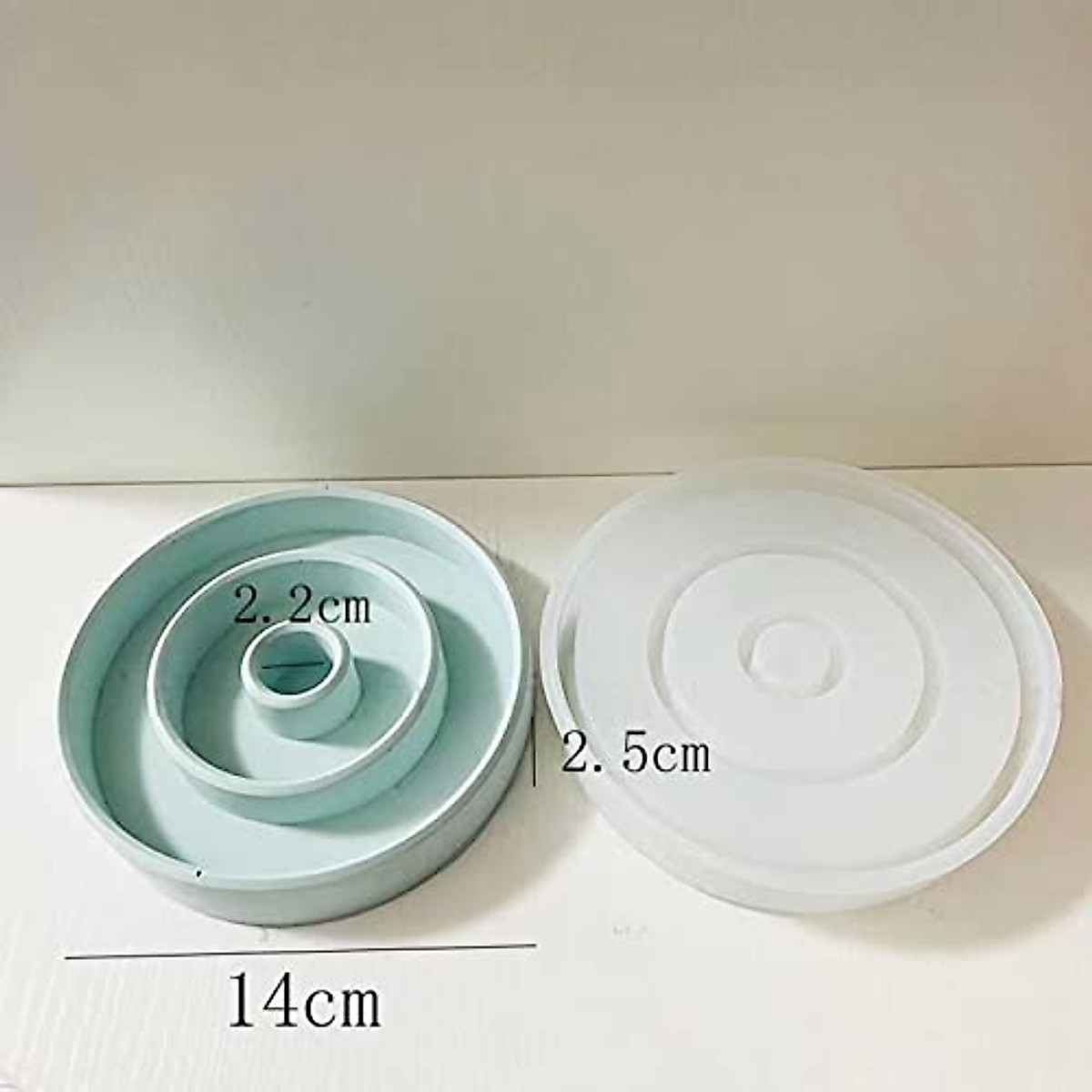 Round Candlestick Silicone Mold Gypsum Plaster Mold Lipstick Holder Tray Mold for DIY Jewelry Organizer Home Craft Decor