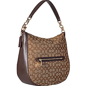 COACH Chelsea 32 Hobo in Signature Li/Khaki/Brown One Size
