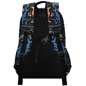 Blue Whale Ocean School Backpacks with Chest Strap for Teens Boys Girls,Lightweight Student Bookbags 17 Inch, Underwater Casual Daypack Schoolbags