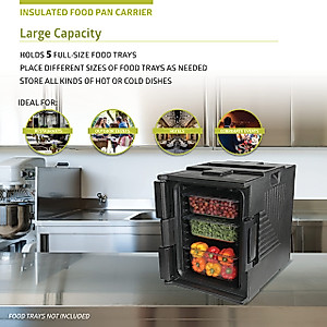 Pearington 92 Quart End-Loading Insulated Food Pan Carrier for 5 Full-Size Pans