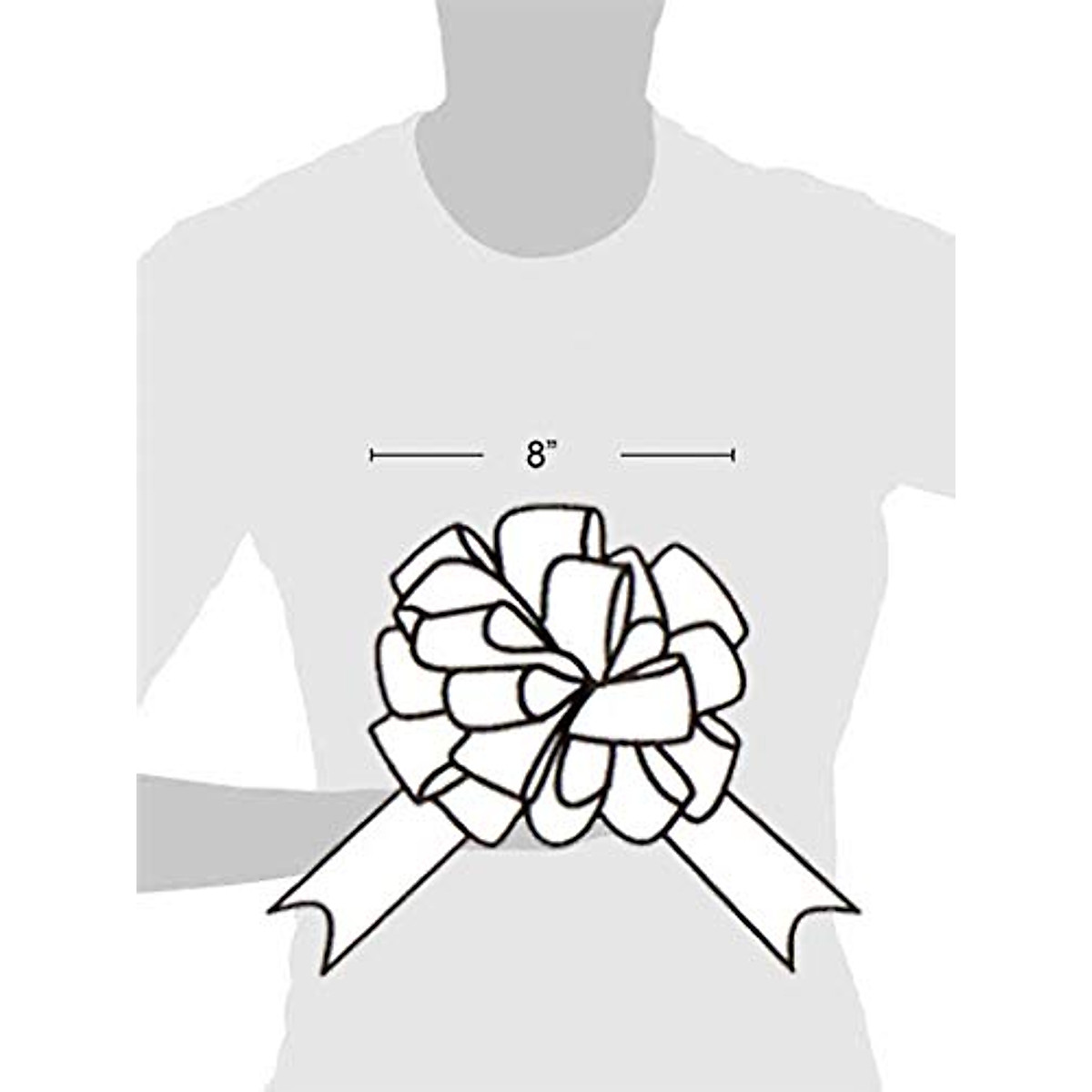 Extra Large Light Blue Gift Wrap Pull Bows - 8" Wide, XL Light Blue Ribbon Big Pull Flower Bows for Baby Shower and Birthday Gifts and Presents, Set of 4 (Light Blue)