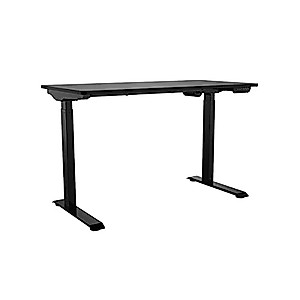 Monoprice Electric Single Motor Sit-Stand Complete Desk Table - Height Adjustable, Solid-Core Wood Top, for Home and Office, 47.2 x 23.6 Inch, Black - Workstream Collection