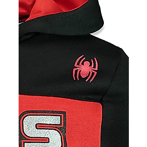 Marvel Spider-Man Big Boys Fleece Half Zip Hoodie Red/Black 10
