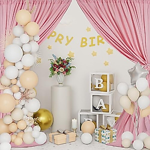 10x10FT Rose Gold Backdrop Curtains for Wedding - Rose Gold Backdrop for Baby Shower Birthday Photo Home Party Curtains Backdrop 5x10FT 2 Panels