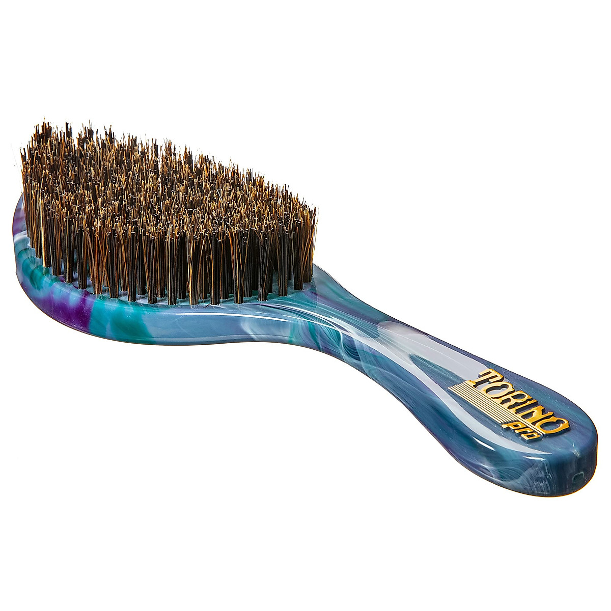 Torino Pro Curve Wave brush #201- Medium Hard Reinforced Curved 360 wave brush - Shower Brush for wash & styles for 360 waves - Great for Wolfing and getting down to your scalp
