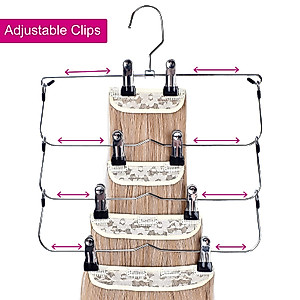 REECHO Hair Extensions Storage Set, Dust Garment Bags with Hanger and Flexible Clips, UP TO 15PCS Hair Extensions Storage Space Wig Bags Suitable for Wigs, Hairpieces