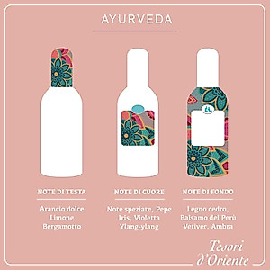 Tesori d'Oriente Ayurveda Perfumes for Women, Eau De Toilette, Women’s Fragrances, Elegant Aroma Composition with Blend of Rare & Precious Oil100ml 3.38fl.oz [Italian Import]