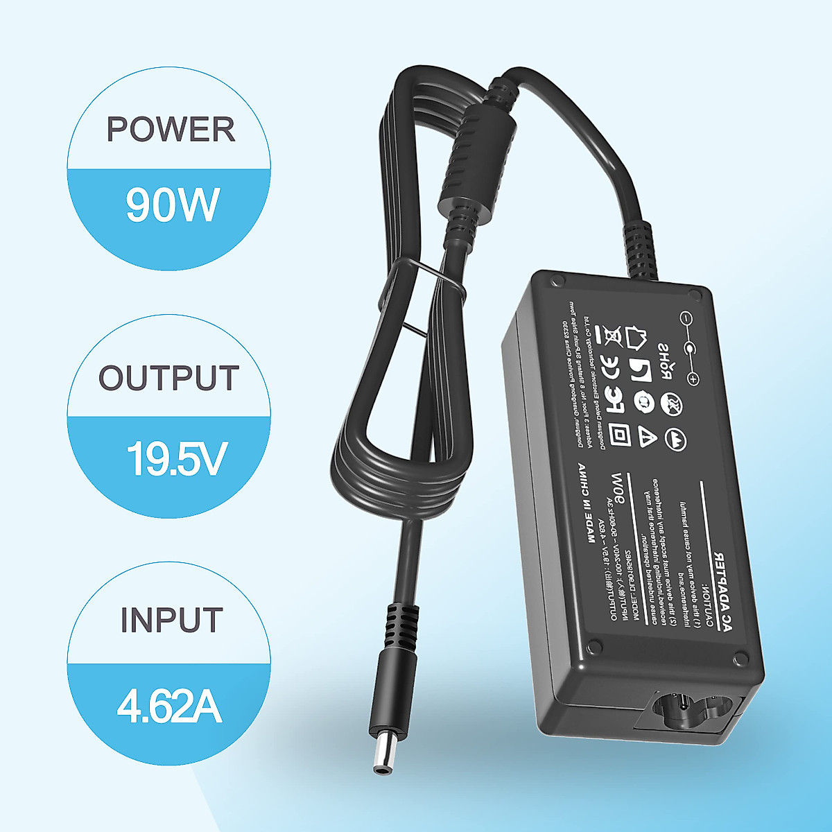 Ibatts 90W Ac Adapter Charger for Dell OptiPlex Micro 9020 7050 7010 7040 7080 7060 7070 5050 5070 5090 5080 5060 3080 3050 3040 3070 3090 3046 MFF Business Desktop Computer PC;7700 Power Cord Supply