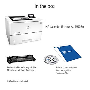 HP Laserjet Enterprise M506n Laser Printer with Built-in Ethernet (F2A68A) (Renewed)