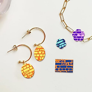 OLYCRAFT 4x5 Inch Brick Wall Pattern Clay Stencils Brick Silk Screen for Polymer Silk Screen Stencils Stone Wall Mesh Transfer Stencils Vintage Theme Mesh Stencil for Polymer Clay Jewelry Making