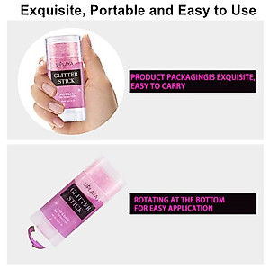 Mysense Silver Body Glitter Stick, Singer Concerts Face Glitter Gel, Holographic Mermaid Sequins Chunky Glitter, Music Festival Rave Hair Accessories Glitter Makeup for Women, 0.56oz