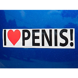 Witty Yeti’s I Heart Penis Prank Bumper Sticker 10 Pack.