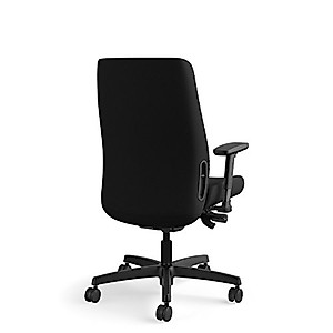 HON Endorse Mid-Back Task Chair- Upholstered Computer Chair for Office Desk, Black (HLWU)