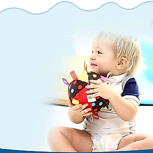 Colorful Taggies Chime Ball - Soft Plush Sensory Rattle Toy as Christmas Gift for Babies Kids Toddlers Infants