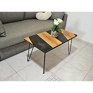 Epoxy Table, Live Edge Wooden Table, Epoxy Resin River Table, Natural Wood,Dining table, Natural Epoxy Table, Resin Table 42x24 inch