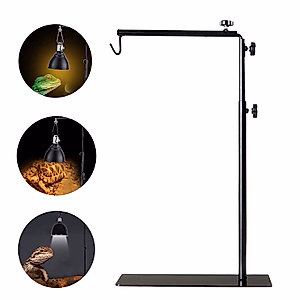 BETAZOOER Reptile Lamp Stand Adjustable Floor Light Holder Stand Landing Lamp Stand Bracket Metal Lamp Support for Reptile Glass Terrarium Heating Light