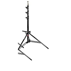 Manfrotto 1004BAC 144-Inch Air Cushioned Aluminum Master Light Stand with 4 Sections and 3 Risers, 3-Pack (Black)