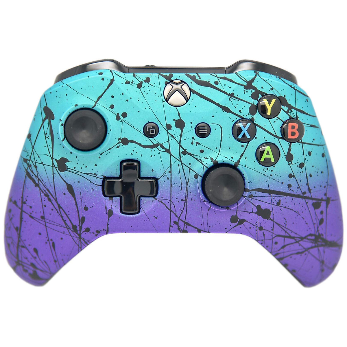 Hand Airbrushed Fade Custom Controller - Compatible with Xbox One (Matte Teal & Purple)