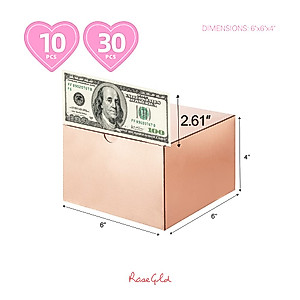 ROSEGLD Gift Box 9x6.5x3.8 Inches, Glossy Gift Box with Lid, Bridesmaid Gift Box, Rectangle Collapsible Box with Magnetic Lid for Gift Packaging (Glossy Rose Gold)