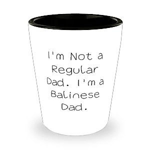 Balinese Cat For Cat Dad, I'm Not a Regular Dad. I'm a Balinese Dad, Joke Balinese Cat Shot Glass, Ceramic Cup From Friends