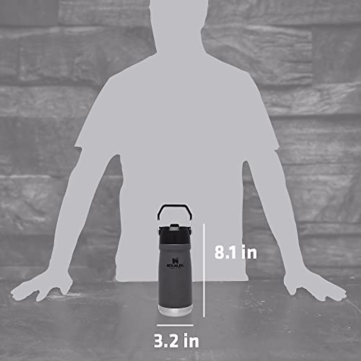 Stanley IceFlow Stainless Steel Water Jug with Straw, Vacuum Insulated Water Bottle for Home and Office, Reusable Tumbler with Straw Leakproof Flip, 17 ounces