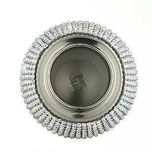 XUDREZ Diamond Thermos Bottle for Womens, Diamond Water Bottle Bling Rhinestone Stainless Steel Vacuum Flask Sparkling Refillable Insulated Thermal Bottle with Pearl Bracelet and Chain (Silver)