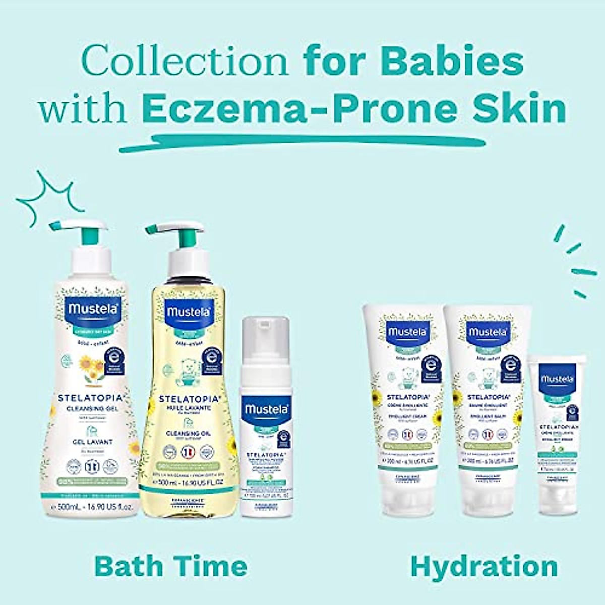 Mustela Stelatopia Skin Soothing Pajamas - Baby Pajamas for Eczema-Prone Skin - with Natural Avocado & Sunflower Oil - 6 to 12 Months . 1 Count (Pack of 1)