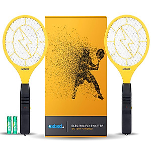 Electric Fly Swatter Racket - Indoor Bug Zapper for Home, Mosquito Killer, Fly Zapper, Pest Control, Gnat Killer, Bug Catcher, Insect Killer - Outdoor & Indoor Use 2-Pack