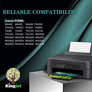 Kingjet Remanufactured Ink Cartridge Replacement for Canon CL-246 246 for Pixma MX490 MX492 IP2820 MG2520 MG2525 MG2922 MG3020 TS3122 TS302 TR4520 Printer (1 Print Head + 3 Cartridges, Color)