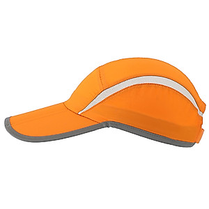 Connectyle Foldable Mesh Sun Cap Outdoor Sports Hat Breathable Sun Runner Cap with Reflective Trim Orange