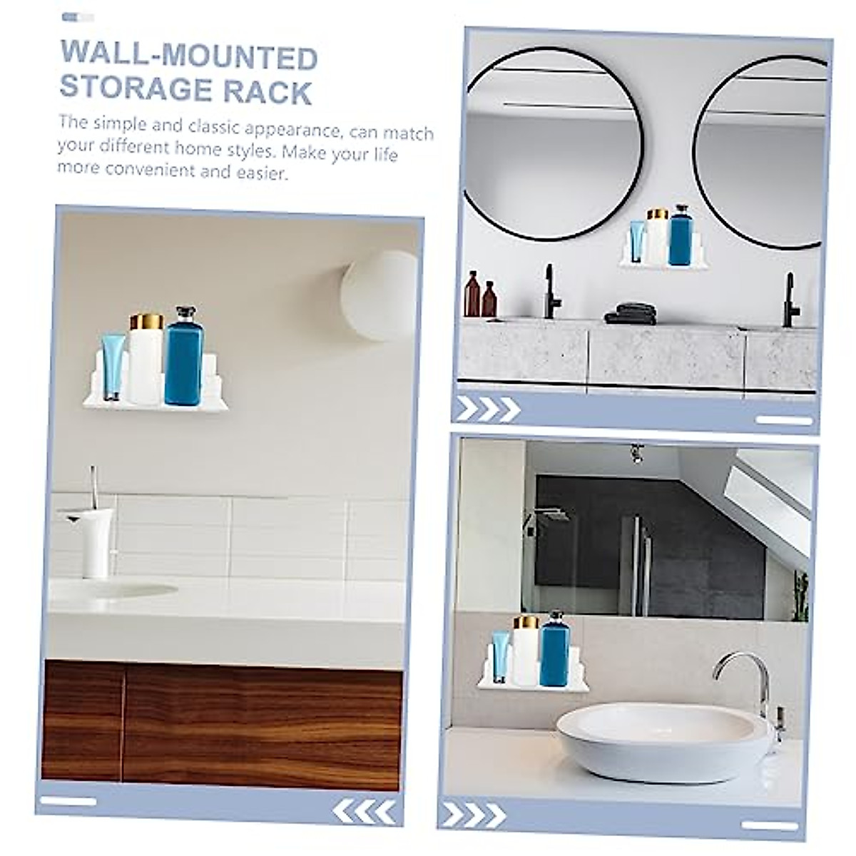 GATHINESS Shelves Wall Shelf Shelves Wall Mount Shelves Storage Mounted Bathroom Holder Storage Shelf l Shaped Shelf Shower Wall Shelf Multifunction Laminated Board Shelf