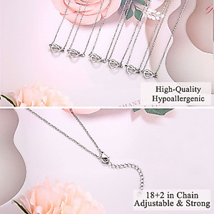 UPROMI Bridesmaids Gifts Wedding Day Thank You Tie the Knot Necklace Bridesmaid Necklace Set of 6 Bridesmaids Proposal Gifts for Woman