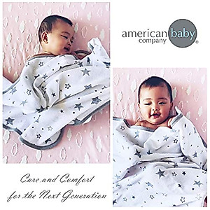 American Baby Company 100% Cotton Thermal Waffle Swaddle Blanket, Soft, Breathable & Stretchy, Super Stars, 30" x 40" for Boys and Girls, Perfect for Swaddling, Travel and Gifting
