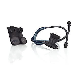 MDF Instruments Poseidon Blackout ProCardial Cardiology Stethoscope + MDF Pediatric and Neonatal Attachments with Clip