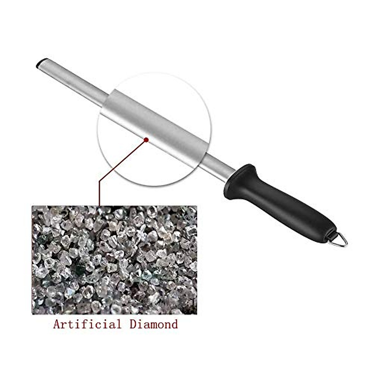 10 InchKnife Sharpener Rod, Professional Knife Sharpening Steel Honing Steel Tool for Home Hotel Restaurant Kitchen