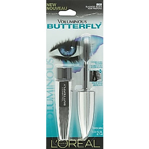 L'Oreal Paris Voluminous Butterfly Mascara, Washable, Blackest Black, 0.22 Fl. Oz., 1 Count