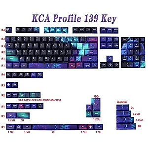 JSJT Keycaps KCA Profile Star Wars Keycaps Full 139 Keys PBT Dye Sublimation Custom Keycap Set for ANSI/ISO Layout 64/68/87/96/104/108 Cherry MX Switch Mechanical Gaming Keyboard