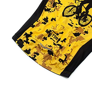 Uriah Men's Cycling Jersey and Pants Sets Long Sleeve Reflective Yellow Gold Size 5XL(CN)