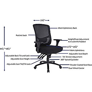 Lorell, LLR40210, Big & Tall Black Mesh Back Chair